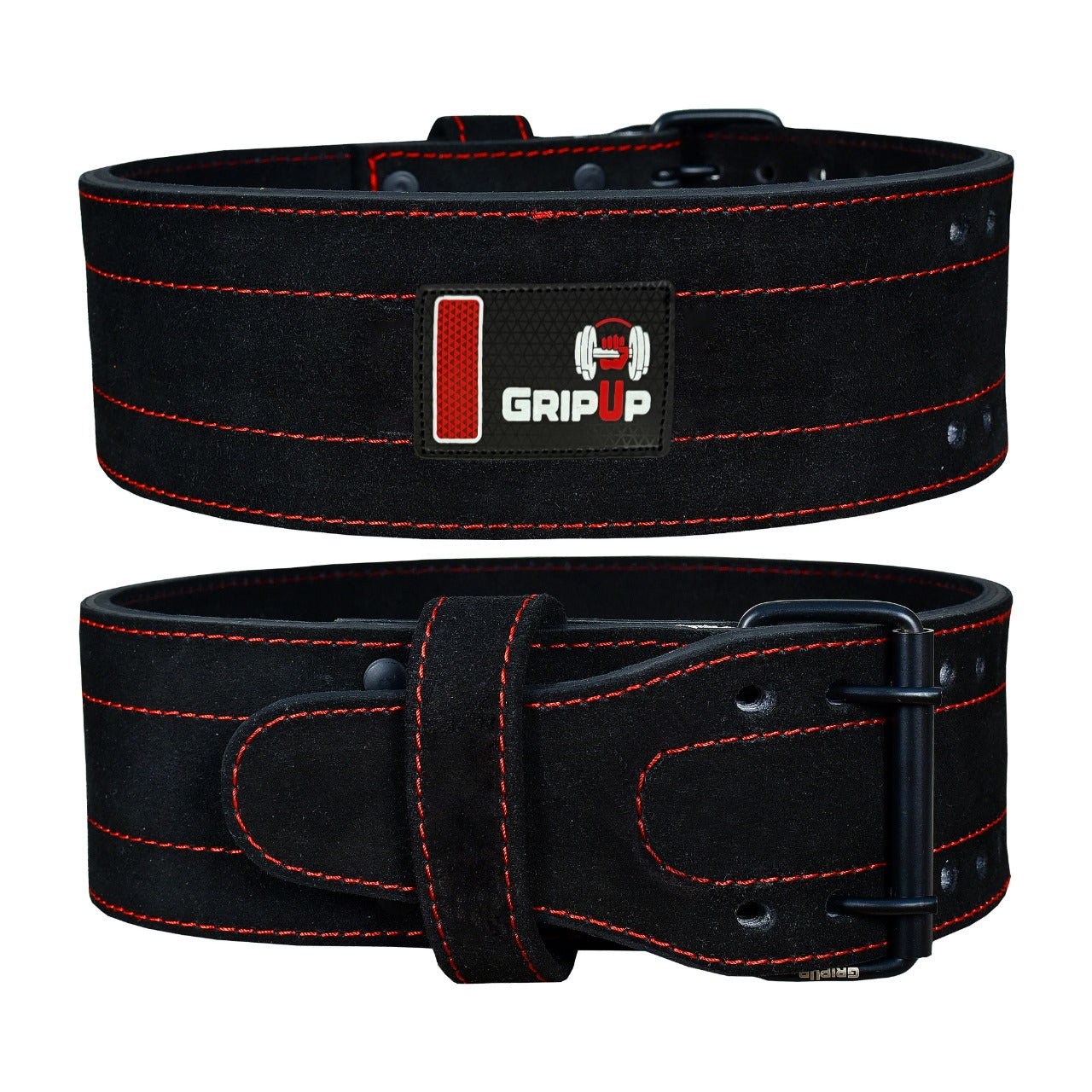 GripUp Suede Leather Powerlifting Belt – 4-Inch Wide, 10mm Thick